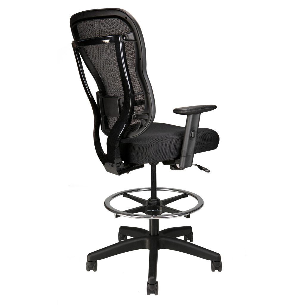 “Rika” Ergonomic Drafting Stool With Extra-Thick Seat Cushion And ...