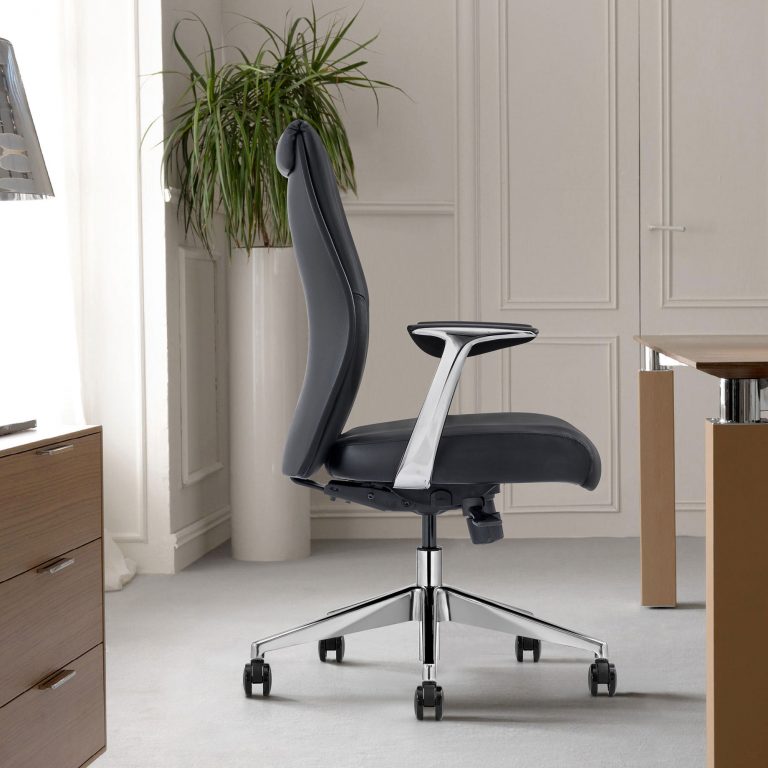 “Leather On Demand” LOD55: Leather Mid-Back Chair - Buzz Seating Online